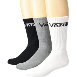 Vans | Classic Crew Socks, 3 Pair Pack (Assorted - Black, Grey, White, 9.5-13)