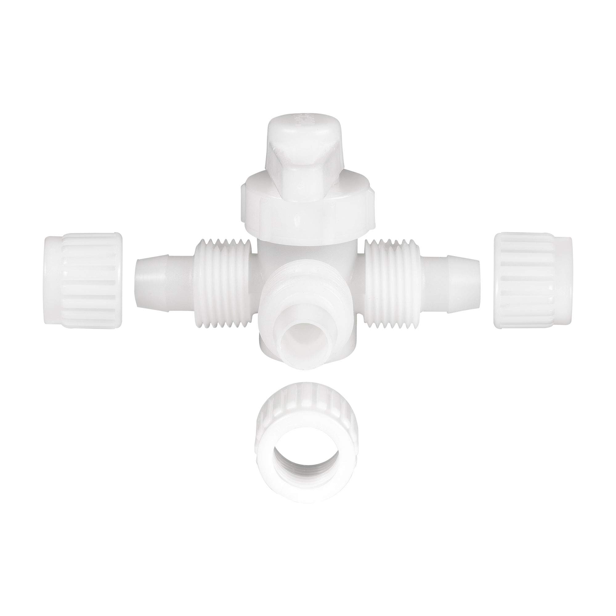 RecPro RV Plumbing Hardware | 06910 | 3-Way 1/2" Compression Fitting Directional/Bypass Valve | Pex Pipe/Tubing Fittings (1 Fitting)