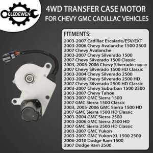 4WD Transfer Case Shift Encoder Motor | Replacement for 2003-2010 Chevy Silverado Suburban Tahoe GMC Sierra Yukon Cadillac Escalade | Replaces# 19125571, 19125640, 600-910