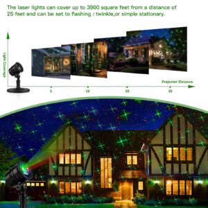 Outdoor Laser Light, Christmas Projector Lights, Laser Star Light with Remote Control, Indoor Outdoor Holiday Decoration, Christmas Gift, Wedding | Home | Party |Garden | Wall Decoration