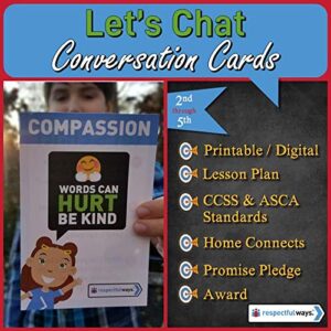 social emotional learning | distance learning | compassion | words can hurt, be kind conversation cards | elementary