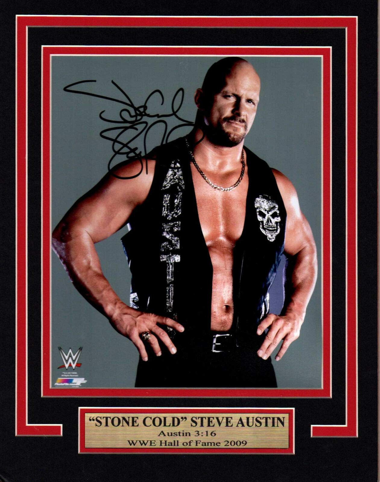 WWE STONE COLD STEVE AUSTIN 11X14 Matted Namplate PHOTO AUTOGRAPH