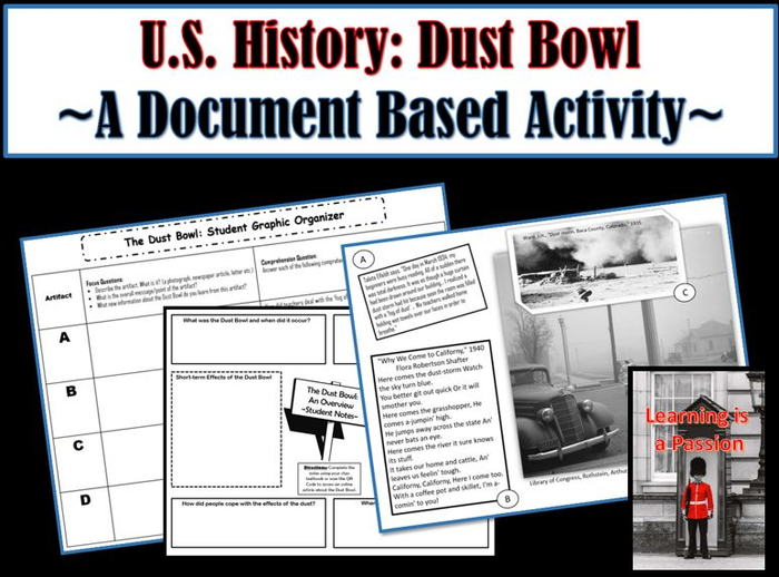 U.S. History: Dust Bowl ~A Document Based Activity~ (Distance Learning Compatible)