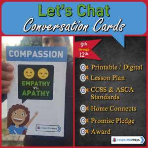 social emotional learning | distance learning | compassion | empathy vs apathy conversation cards | high school