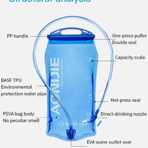 AONIJIE Leakproof Water Reservoirs for Backpacks/Running Vest Pack - 1L / 2L / 3L Hydration Bladder (2 Liter)