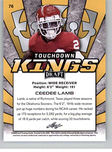 2020 Leaf Draft #76 CeeDee Lamb RC Rookie Football Trading Card