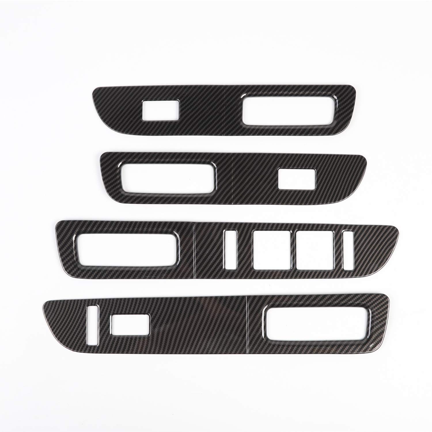 Voodonala for 2009-2014 Ford F150 ABS Carbon Fiber Window Lift Switch Trim Accessories 4pcs