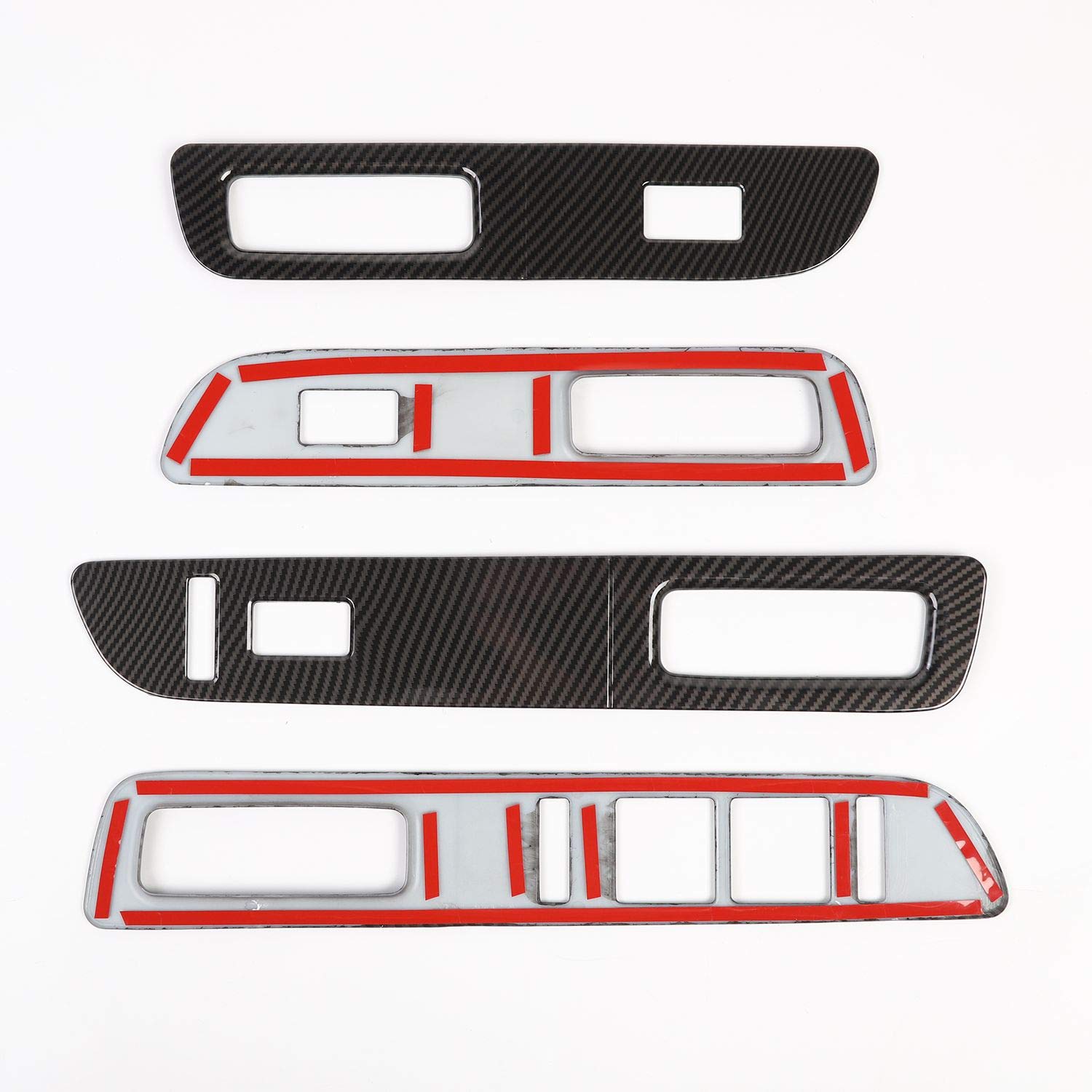 Voodonala for 2009-2014 Ford F150 ABS Carbon Fiber Window Lift Switch Trim Accessories 4pcs