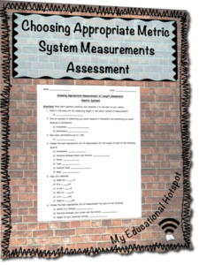 choosing appropriate measurement of length assessment (metric system)