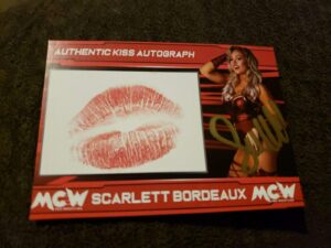 wwe tna roh scarlett bordeaux smoke show exclusive autograph kiss card