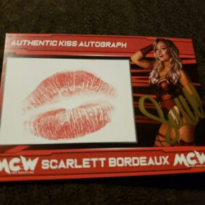 WWE Tna Roh Scarlett Bordeaux Smoke show EXCLUSIVE AUTOGRAPH KISS CARD