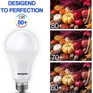 Super Bright 50/100/150W 3-Way A21 LED Light Bulb, 800/1600/2200 Lumens, 2700K Soft White, Non-dimmable, E26 Base, UL Listed, 2-Pack