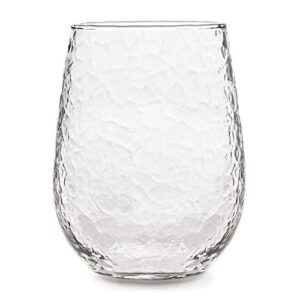 Libbey Hammered Stemless All-Purpose Wine Glasses, 17-ounce, Set of 8