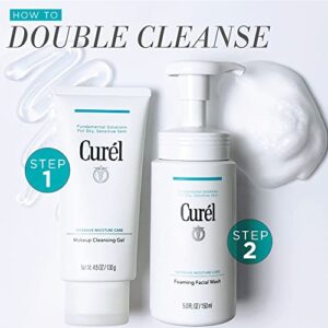 Curel Japanese Skin Care Makeup Cleansing Gel, Gentle Facial Cleanser for Dry, Sensitive Skin, pH-Balanced and Fragrance-Free Japanese Skincare, 4.5 oz (Step 1 of 2-Step Skincare)