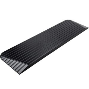 scinotec 2" high solid rubber power wheelchair scooter threshold entry ramp doorway 1 pack 43.3" x 16" x 2"(h) (2" rise, 1 pack-black)