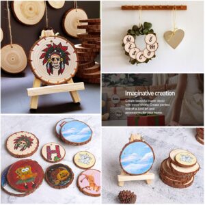 5ARTH Natural Wood Slices - 30 Pcs 2.4-2.8 inches Craft Unfinished Wood kit Predrilled with Hole Wooden Circles for Arts Wood Slices Christmas Ornaments DIY Crafts