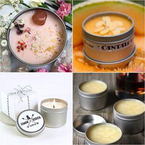 Moretoes 24 Pack Candle Tins, 8oz Round Metal Tins with Lids for Candle Making, Arts Crafts, Storage Container