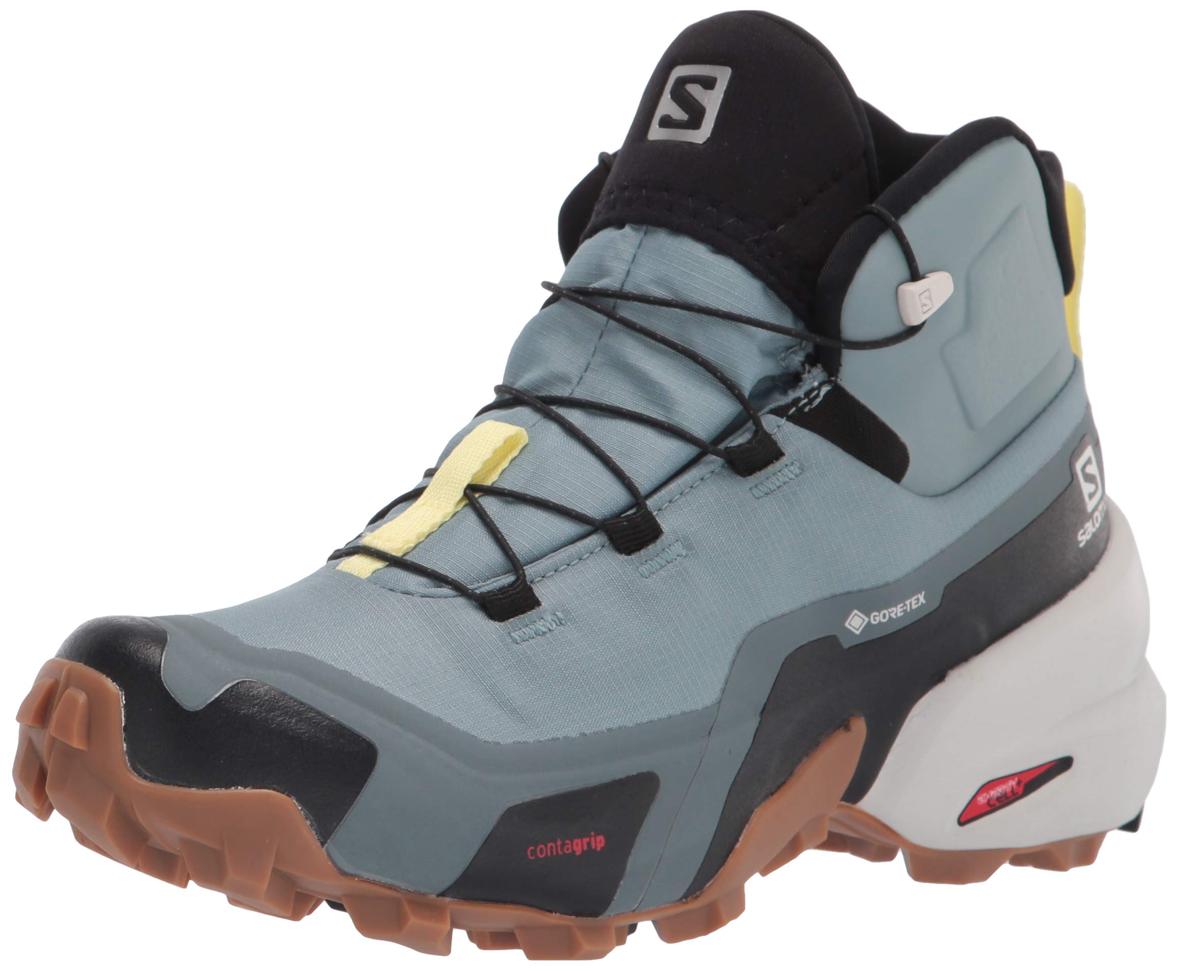 Salomon Cross MID Gore-TEX Hiking Boots for Women, Lead/Stormy Weather/Charlock, 9.5