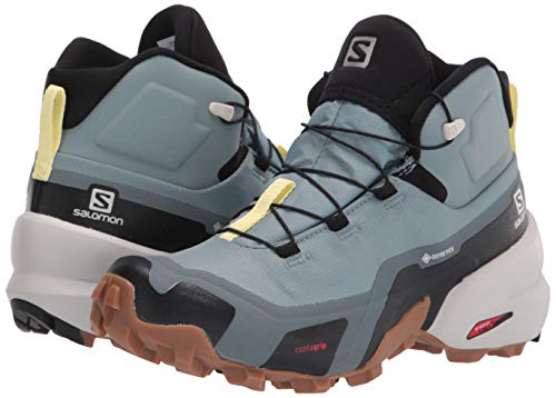 Salomon Cross MID Gore-TEX Hiking Boots for Women, Lead/Stormy Weather/Charlock, 9.5