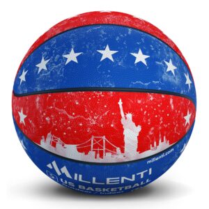 millenti basketball american flag stars and stripes high-visibility, easy-to-track designs, patriotic usa basketball red, white & blue - size 7, bb0407rwb