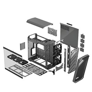 Fractal Design Torrent Gray - Ligth Tint Tempered Glass Side Panel - Open Grille for Maximum air Intake - Two 180mm PWM and Three 140mm Fans Included - Type C - ATX Airflow Mid Tower PC Gaming Case