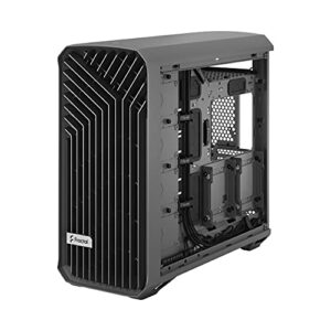 Fractal Design Torrent Gray - Ligth Tint Tempered Glass Side Panel - Open Grille for Maximum air Intake - Two 180mm PWM and Three 140mm Fans Included - Type C - ATX Airflow Mid Tower PC Gaming Case