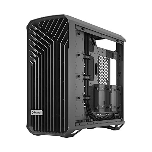 Fractal Design Torrent Gray - Ligth Tint Tempered Glass Side Panel - Open Grille for Maximum air Intake - Two 180mm PWM and Three 140mm Fans Included - Type C - ATX Airflow Mid Tower PC Gaming Case