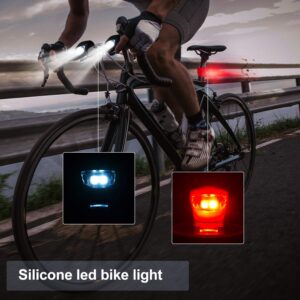 24 Pieces Bicycle Light Front and Rear Silicone LED Bike Light Bike Headlight and Taillight Multi-Purpose Waterproof Bike Light for Cycling with 48 Pieces Batteries Included