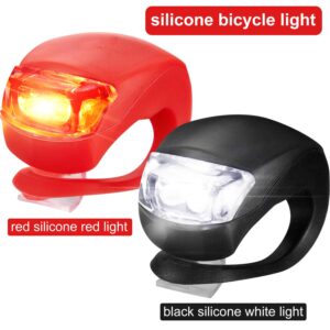 24 Pieces Bicycle Light Front and Rear Silicone LED Bike Light Bike Headlight and Taillight Multi-Purpose Waterproof Bike Light for Cycling with 48 Pieces Batteries Included