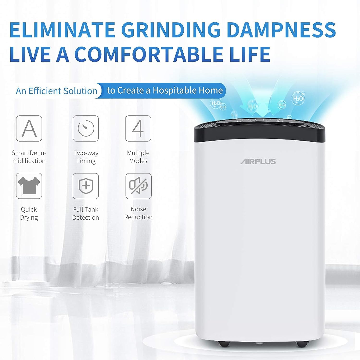 AIRPLUS 1,500 Sq. Ft 30 Pints Dehumidifier for Home and Basements with Drain Hose(AP1907)