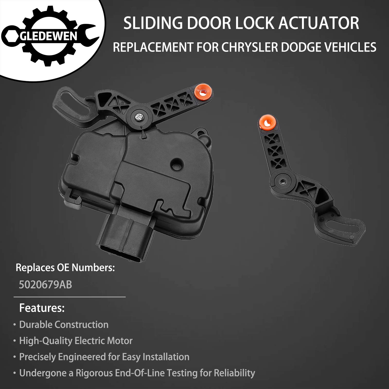 Door Lock Actuator Left & Right Side Sliding Door Actuator | Replacement for 2008-2016 Chrysler Town & Country, 2008-2019 Dodge Grand Caravan | Replaces# 5020679AB, 5020678AA