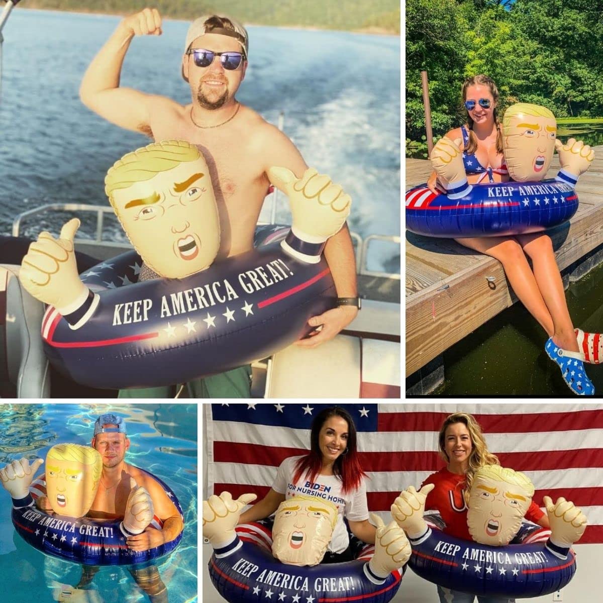 Pool Float Donald Trump Keep America Great - Patriot American infloateble for Adult