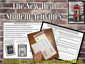 us history: the new deal ~student activities~ (distance learning compatible)