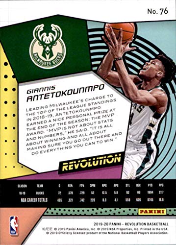 2019-20 Panini Revolution #76 Giannis Antetokounmpo Milwaukee Bucks NBA Basketball Trading Card