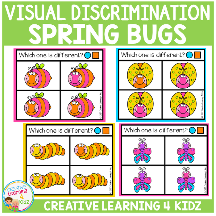 Visual Discrimination Clip Cards: Spring Bugs