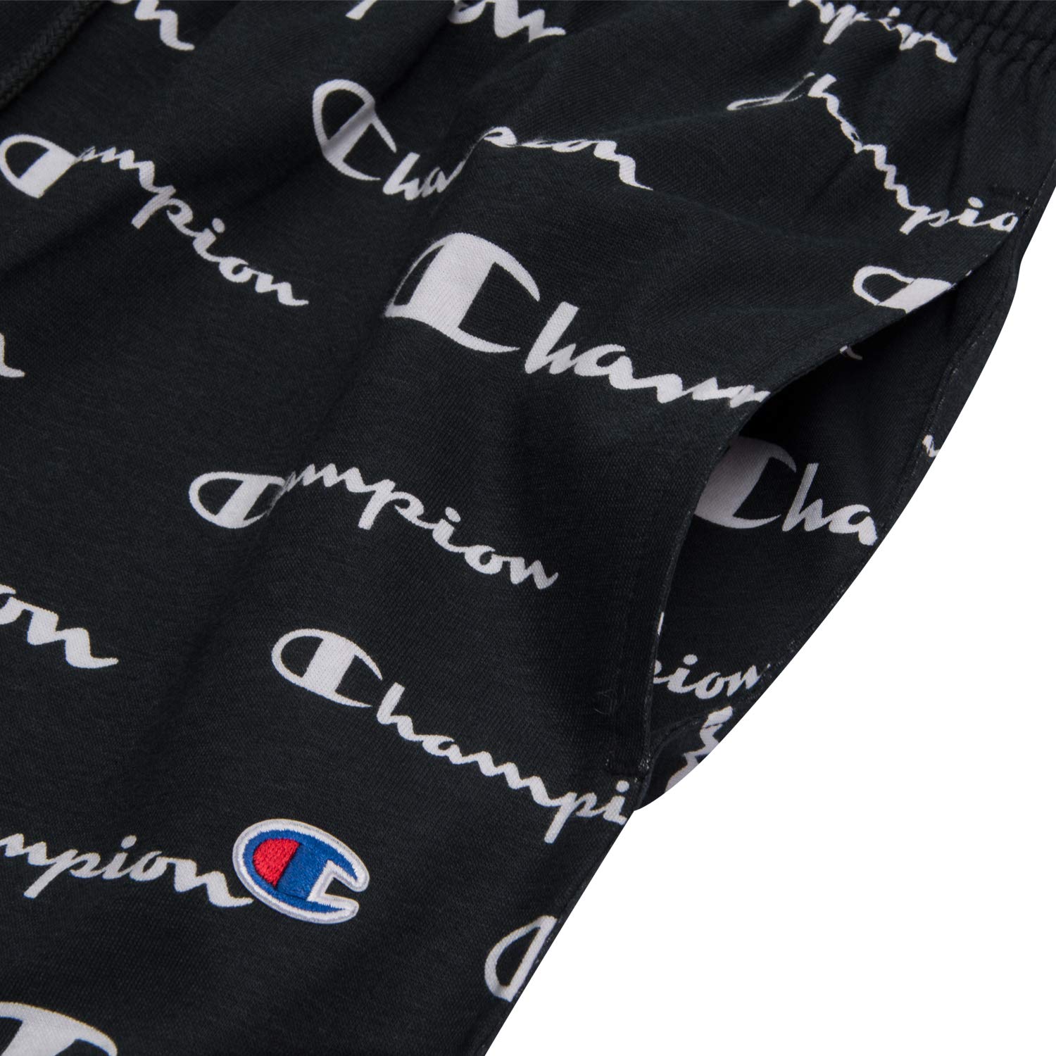 Champion Mens Shorts Big and Tall- All Over Print Mens Workout Gym Shorts Black White