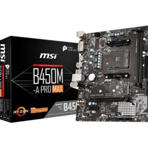 MSI B450M-A PRO MAX ProSeries Motherboard (ATX, 2ND and 3rd Gen, AM4, M.2, USB 3, DDR4, DVI HDMI, Crossfire)