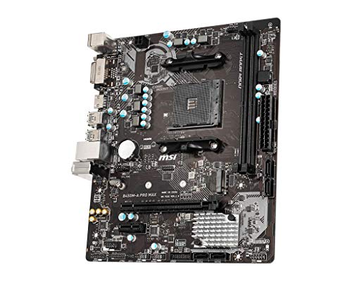 MSI B450M-A PRO MAX ProSeries Motherboard (ATX, 2ND and 3rd Gen, AM4, M.2, USB 3, DDR4, DVI HDMI, Crossfire)