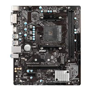 MSI B450M-A PRO MAX ProSeries Motherboard (ATX, 2ND and 3rd Gen, AM4, M.2, USB 3, DDR4, DVI HDMI, Crossfire)