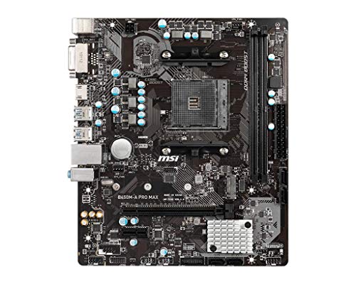 MSI B450M-A PRO MAX ProSeries Motherboard (ATX, 2ND and 3rd Gen, AM4, M.2, USB 3, DDR4, DVI HDMI, Crossfire)