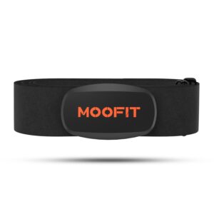 moofit heart rate monitor chest strap bluetooth/ant+ waterproof hr monitor chest strap heart rate monitor compatible with peloton, zwift, rouvy, trx, elite hrv, peloton, strava, ddp yoga