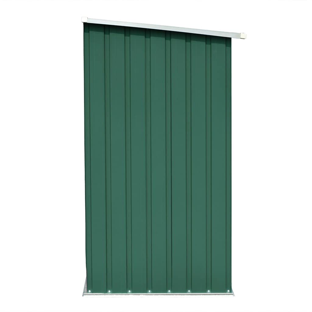 vidaXL Garden Firewood Storage Shed- Galvanized Steel Green Log Shed- Compact Outdoor Wood Storage Solution- 64.2"x32.7"x60.6"- Durable and Easy to Assemble