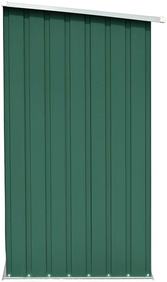 vidaXL Garden Firewood Storage Shed- Galvanized Steel Green Log Shed- Compact Outdoor Wood Storage Solution- 64.2"x32.7"x60.6"- Durable and Easy to Assemble