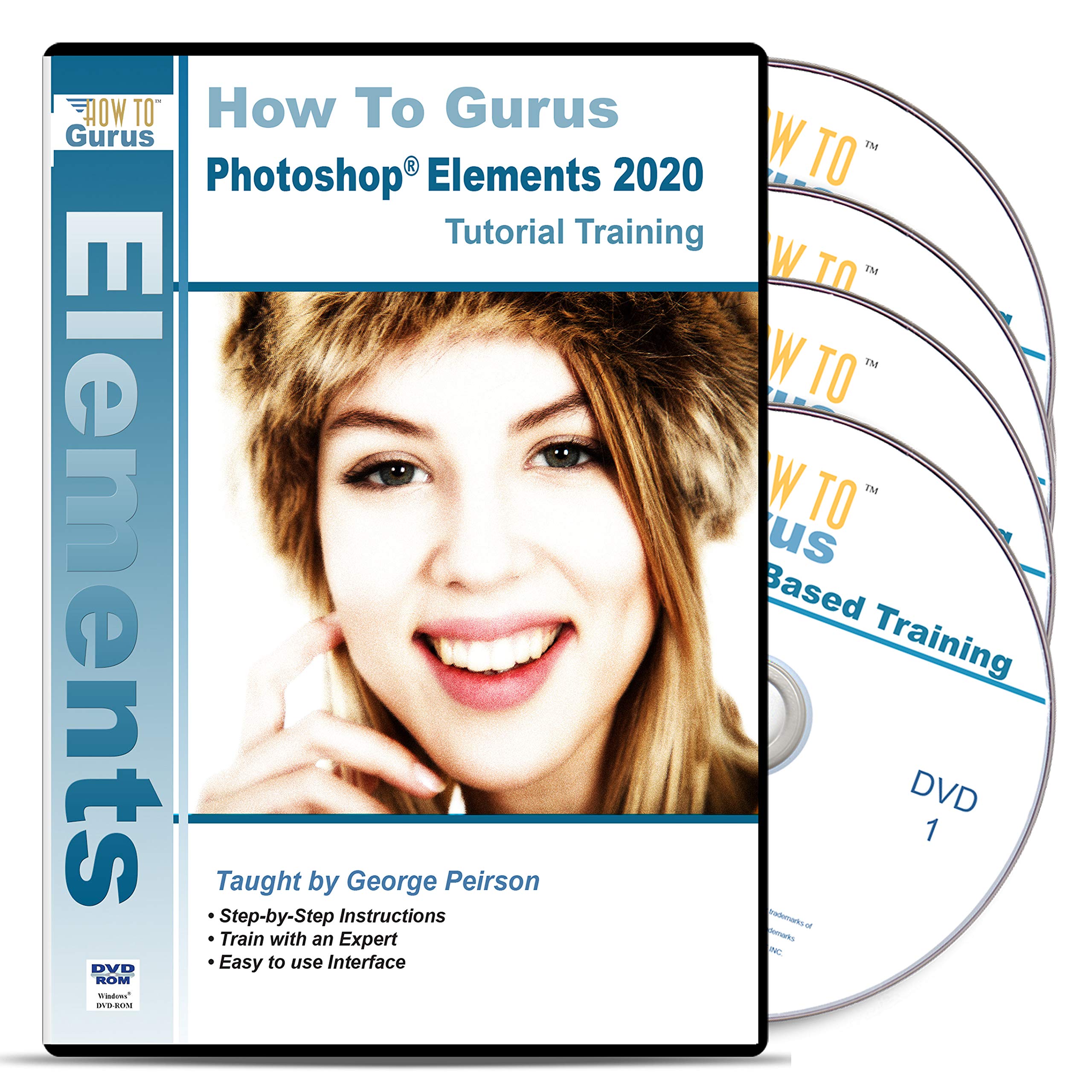 Adobe Photoshop Elements 2020 Training plus Photography Projects on 4 DVDs Over 23 Hours in 302 Software Tutorial Easy to Follow from How To Gurus