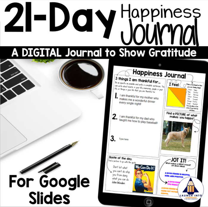 21-Day Happiness Boot Camp For GOOGLE Classroom™ - Distance Learning