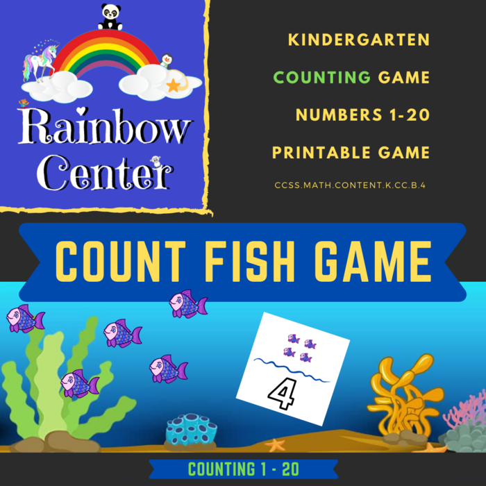 Count Fish Game - Kindergarten - Counting the Number of Fish Objects - Printable Game