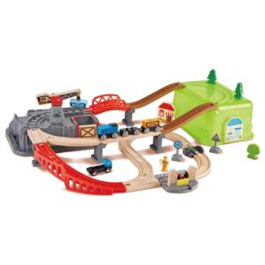 hape railway bucket-builder-set l: 19.7, w: 31.5, h: 5.5 inch