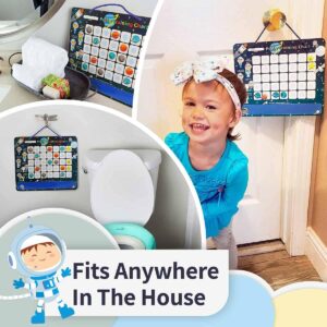 PUTSKA Space Potty Training Chart for Toddlers Boys & Girls - Potty Training Stickers for Girls Potty Training Toilet and Boys. A Sticker Chart for Kids Potty Training Rewards. Toddlers Potty Chart