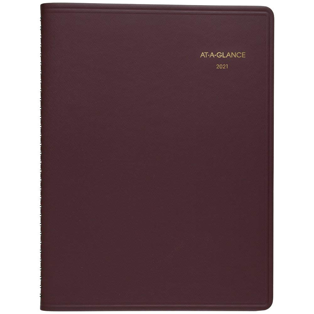 2021 Monthly Planner by AT-A-GLANCE, 7" x 8-3/4", Medium, Winestone (701205021)