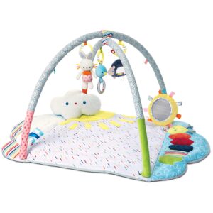 gund baby gund tinkle crinkle & friends arch activity gym playmat sensory stimulating plush 8-piece set, white